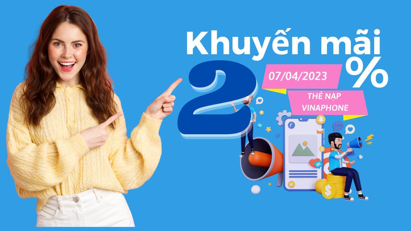 Khuyến Mãi 20% Thẻ Nạp Vinaphone Ngày 7/4/2023 | 4G Vinaphone